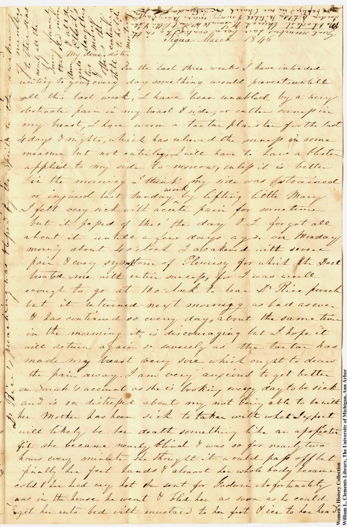 Nancy Letter to Mary Jane McDonald, March 1846 - UM Clements Library