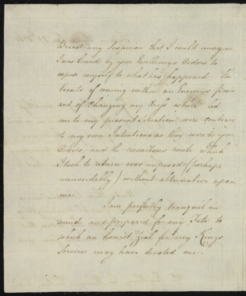John André Letter to Henry Clinton, September 29, 1780 - UM Clements ...