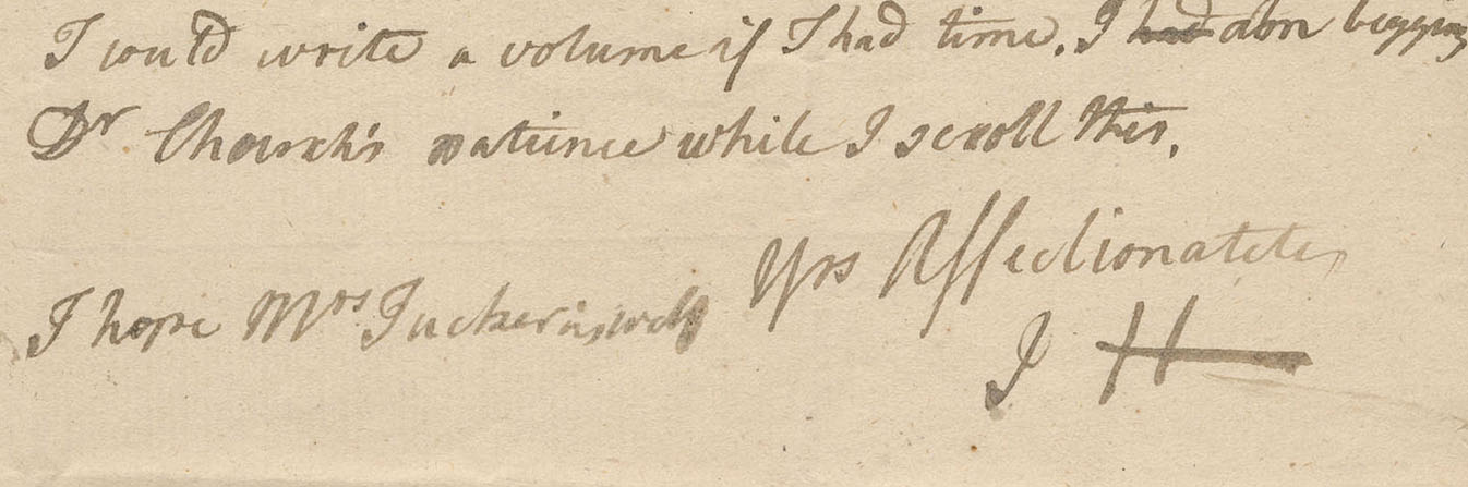 J[ohn] H[omas] autograph letter signed to X, April 22, 1775 - UM ...